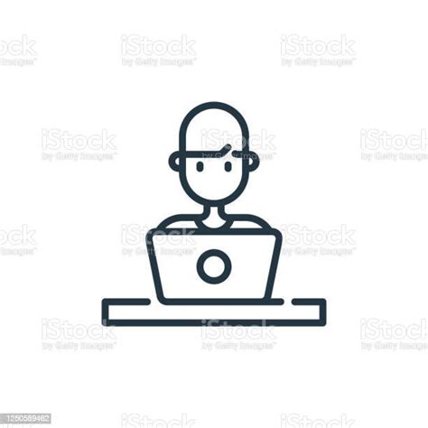 작업 맨 벡터 아이콘입니다 일하는 사람 편집 가능한 뇌졸중 웹 및 모바일 앱 로고 인쇄 매체에 사용하기 위한 작업맨 선형