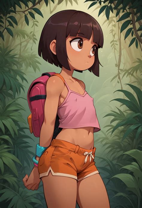 Dora The Explorer Solo Cute Flat Chest Huge Butt Looking Away