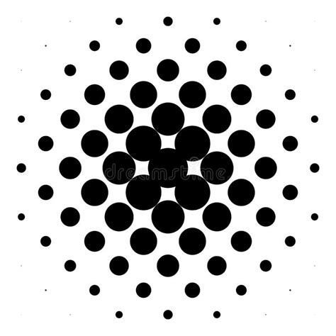 Circle Halftone Element Circular Half Tone Pattern Spiral Vortex Swirl Shape Stock Vector