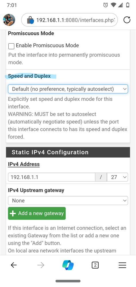 Bug Wireless Interfaces Speed And Duplex Settings Will Not Save PfSense Plus PfSense