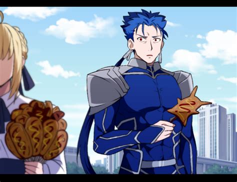 Artoria Pendragon Saber Cu Chulainn And Cu Chulainn Fate And 1 More Drawn By Uni Unnny