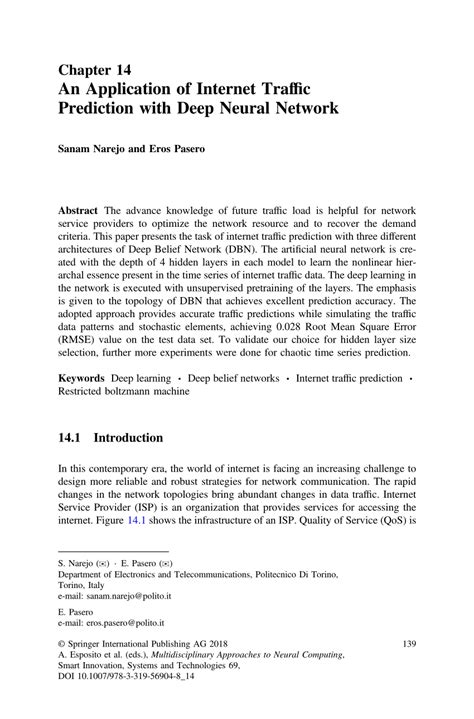 PDF An Application Of Internet Traffic Prediction With Deep Neural Network