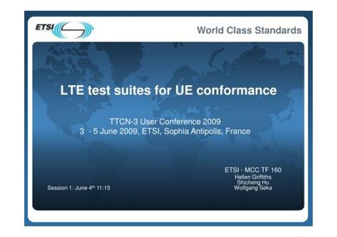 Lte Test Suites For Ue Conformance Ttcn 3