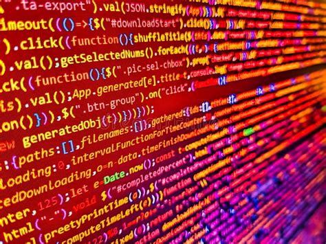 Computer Language Script Code Screen Html Code On Computer Screen