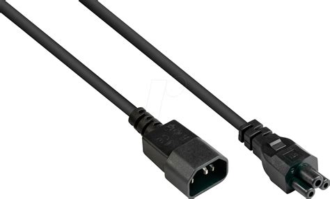 GC P1405-S050: IEC extension cable C14 to C5, black, 1 mm², 5 m bei ...