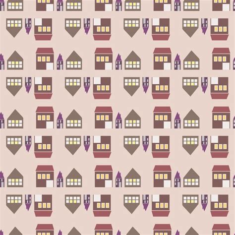 집 건물의 원활한 패턴 현대 배경 미니멀리스트 스타일의 벽지용 벡터 질감은 직물 편지지 포장지를 인쇄합니다 프리미엄 벡터