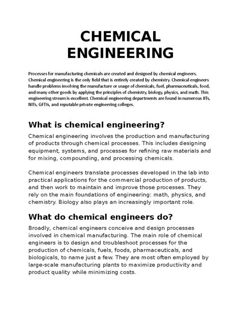 Chemical Engineering Examples At Nigel Nix Blog