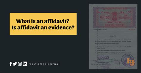 What Is An Affidavit Is Affidavit An Evidence Law Times Journal