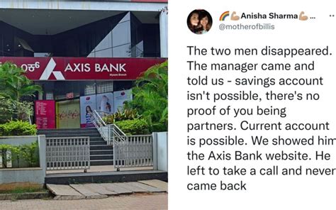 Same Sex Couple Unable To Open Account At Axis Bank Despite Policy