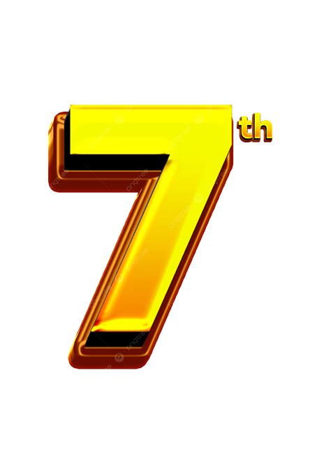 7th Number Golden Shiny Glossy Design Shiny 7th Number 7th Number