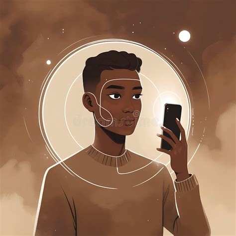 Ai Face Recognition Technology Concept With Detailed Facial Features Stock Illustration