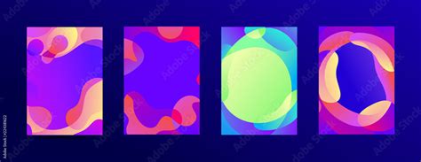 Vector Set Of Slider Templates Of Fluid Organic Shapes With Plastic Lines Forms Liquid Effect
