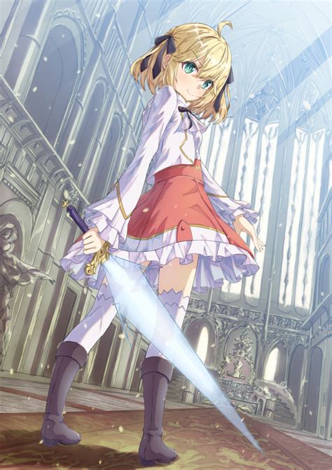 Safebooru 1girl Anisphia Wynn Palettia Black Ribbon Blonde Hair Boots
