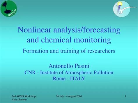 Ppt Nonlinear Analysisforecasting And Chemical Monitoring Powerpoint Presentation Id3836058