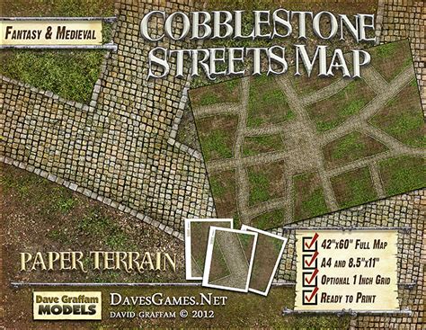 Cobblestone Streets Map Dave Graffam Models Fantasy And Medieval Game Mats Wargame Vault