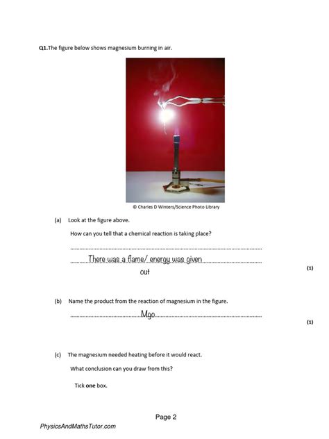 Chemistry Exam Reactions And Nanoparticles Pdf Catalysis Nanoparticle