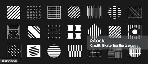복고풍 추상 기하학적 모양 컬렉션 최소한의 바우하우스 아이콘 단순한 그림 트렌디한 그래픽 요소 세트 벡터 그림 선 아이콘에 대한 스톡 벡터 아트 및 기타 이미지 Istock