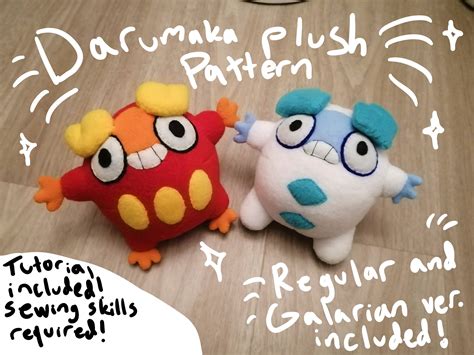 Darumaka Pokemon Inspired Plushie Pdf Pattern And Tutorial Etsy