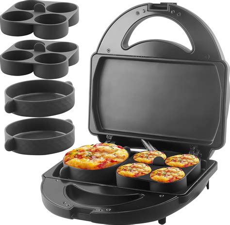 Sous Vide Style Egg Bite Maker Machine With 4 Silicone Molds Grilled