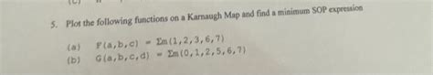 Solved 5 Plot The Following Functions On A Karnaugh Map And
