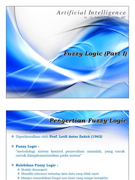 Pertemuan 8 Fuzzy Logic Part 1 Piksi Pdf