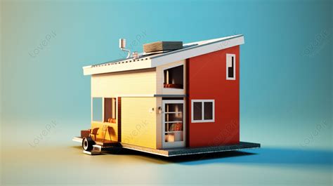뒤쪽 각도에서 3d 그림으로 표현된 현대적인 작은 집 현대적 배경 표현 배경 표현 그림 배경 이미지 Hd 현대적 표현 표현 그림 배경 사진 무료 다운로드