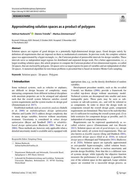 Pdf Approximating Solution Spaces As A Product Of Polygons
