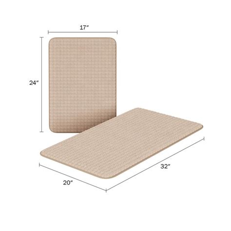 Hastings Home Bathroom Mats 315 In X 205 In Taupe Rubber Memory Foam