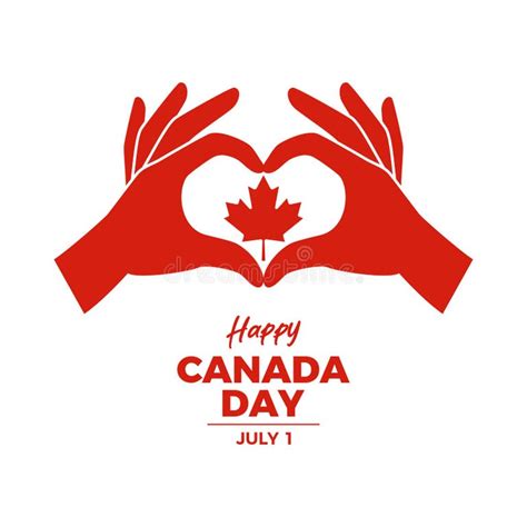 Happy Canada Day Poster With Canadian Flag Vector Illustration Stock