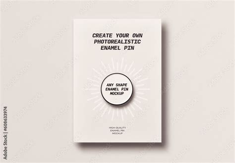 Enamel Pin Mockup Template Card Logo Soft Apparel Clothes Stock