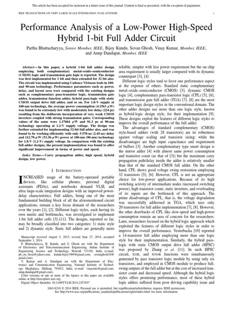 pdf one bit full adder analysis dokumen tips