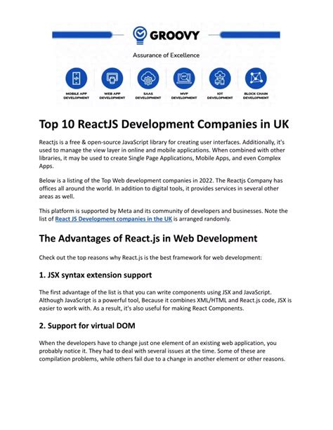 PPT Top 10 ReactJS Development Companies In UK PowerPoint