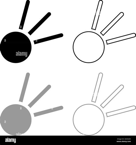 Symbol Meteorite Icon Outline Set Black Grey Color Vector Illustration Flat Style Simple Image