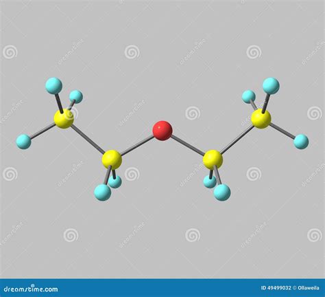 Diethyl Ether Molecule Isolated On Grey Stock Illustration Illustration Of Ether Analgetic