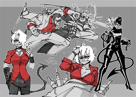 Helltaker Malina Zdrada Pandemonica And Skeleton Helltaker Drawn