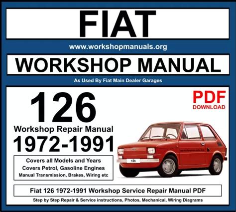 Fiat 126 Workshop Repair Manual 1972 1991 Download Pdf Workshop Manual