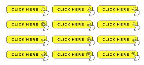 Click Here Vector Web Button Isolated Website Buy Or Register Yellow