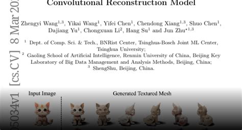 Paper Page Crm Single Image To 3d Textured Mesh With Convolutional Reconstruction Model