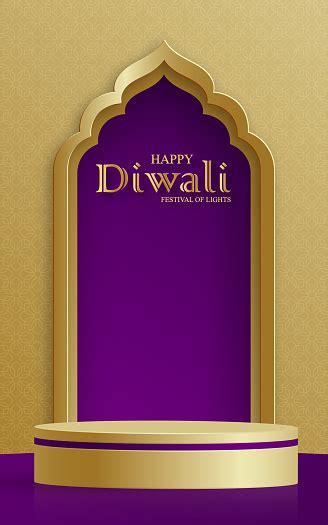 Diwali 또는 Deepavali 3d 연단 라운드 스테이지 스타일 인도의 조명 축제 기도하기에 대한 스톡 벡터 아트 및 기타 이미지 기도하기 도시를 벗어난 장면