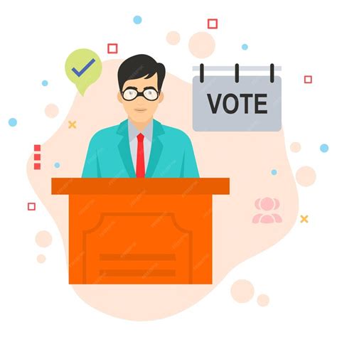 리더십 선거 개념 Hrm 기호 직원 노조 및 정치 벡터 색상 아이콘 디자인 프리미엄 벡터