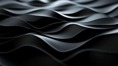 Abstract Black Wave Pattern With Flowing Curves Minimalist Design Modern Art And Texture Concept