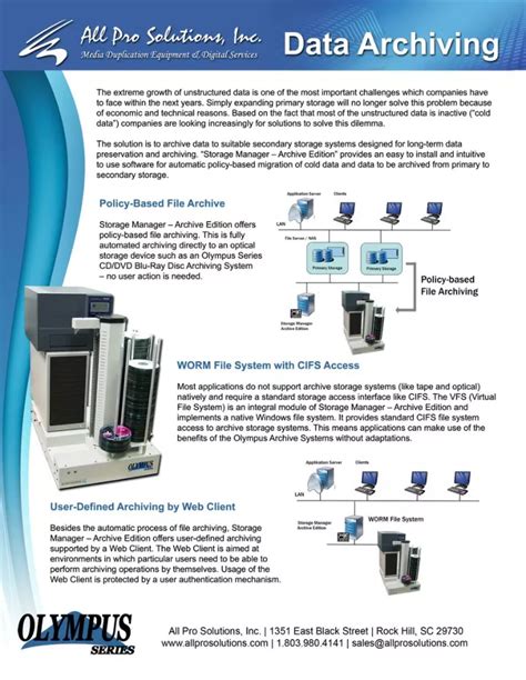 Ppt Olympus Archive Brochure All Pro Solutions Inc Powerpoint Presentation Id 11379632