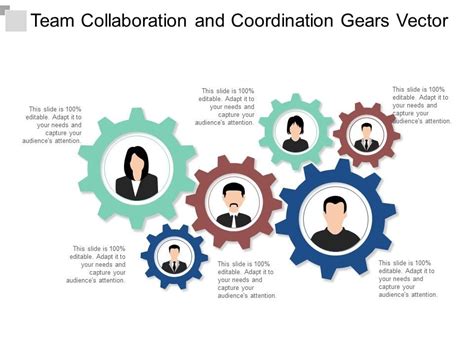 team collaboration and coordination gears vector ppt powerpoint