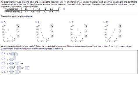 Solved An Experiment Involves Dropping A Ball And Recording