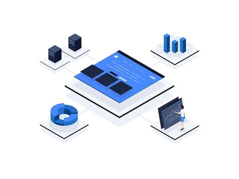 Premium Vector Website Analytics Isometric Illustration Flat Color