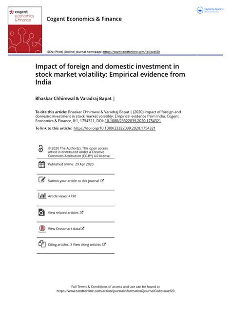 Impact Of Foreign And Domestic Investment In Stock Market Volatility Empirical Evidence From