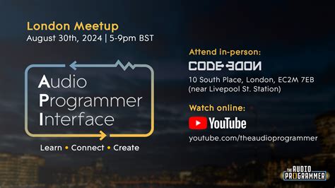 Audio Programmer Interface Api London The Audio Programmer