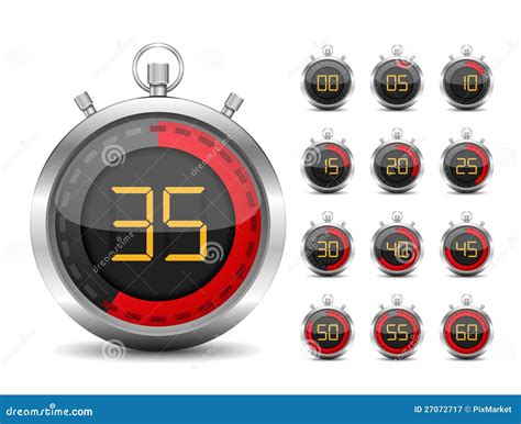 The Digital Timer 30 Seconds Electronic Stopwatch With A Gradient Dial Starting Vector Icon