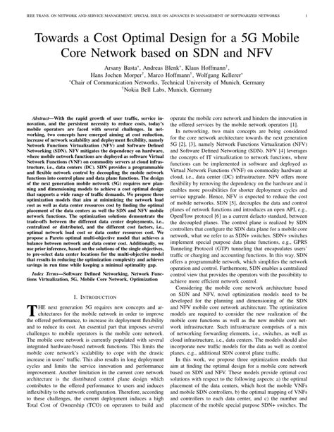 Pdf Towards A Cost Optimal Design For A G Mobile Core Network Based