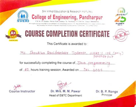 Completed A Java Programming Course Shrutika Jodmote Posted On The